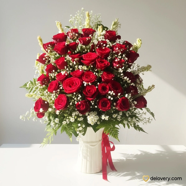 Jual Crimson Delight in Vase | Delovery