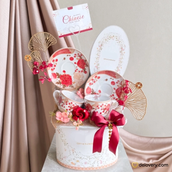 Jual Peony Crimson Tea Set | Delovery
