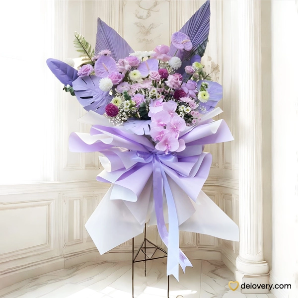 Jual Violet Bloom Stand (Fresh mix Artificial) | Delovery